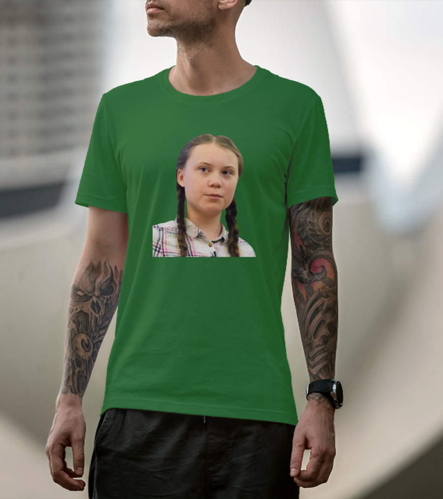 Greta’s Face Green Background T-Shirt