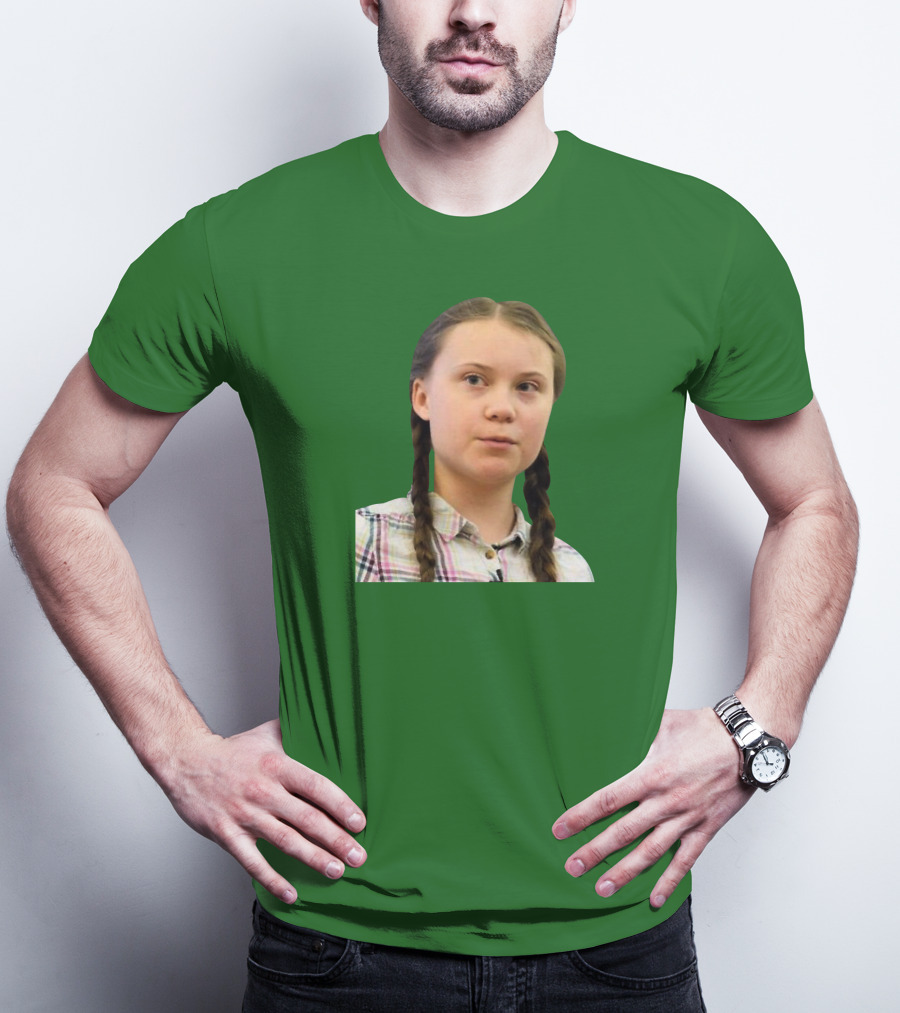 Greta’s Face Green Background T-Shirt