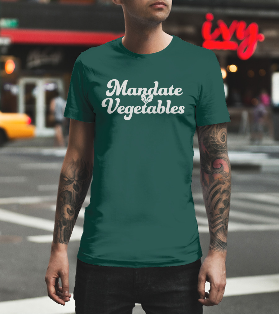 Mandate Vegetables Leafy Green Text T-Shirt