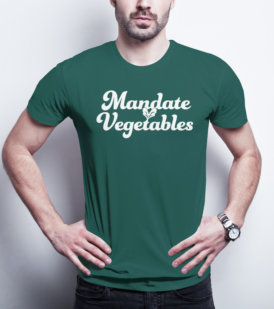 Mandate Vegetables Leafy Green Text T-Shirt