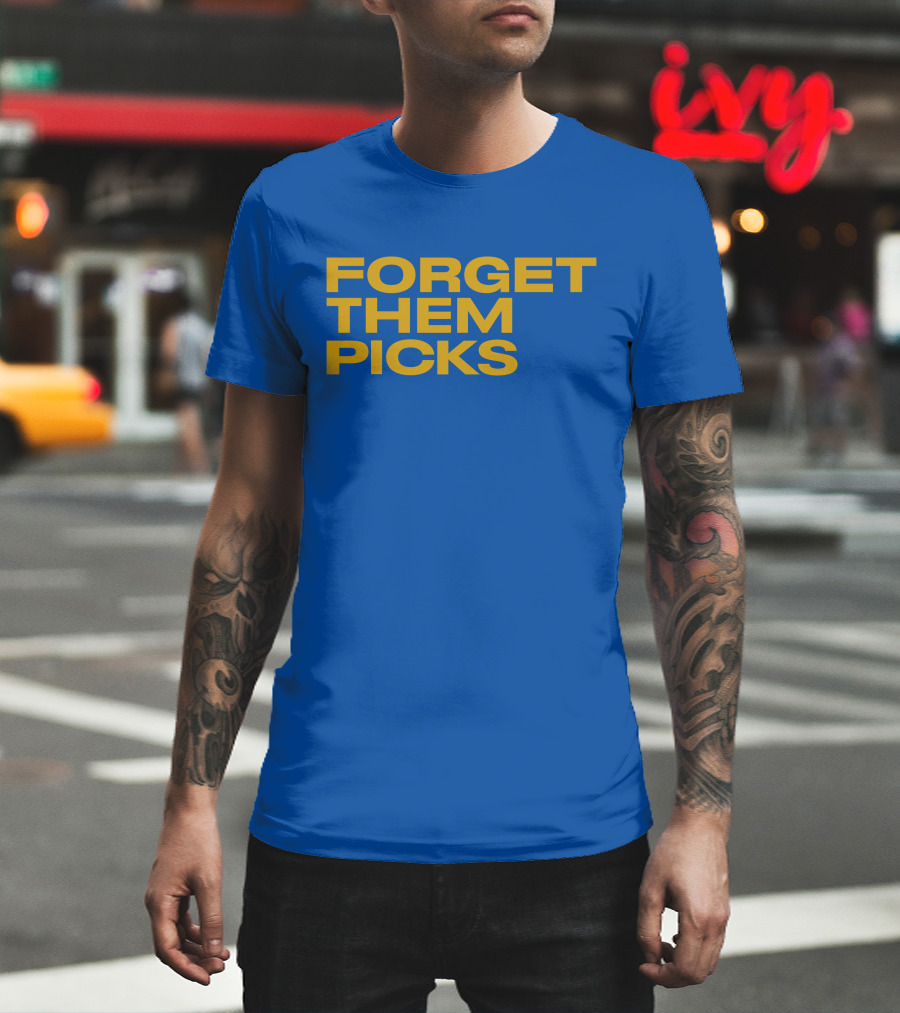 Forget Them Picks Bold Blue And Yellow T-Shirt