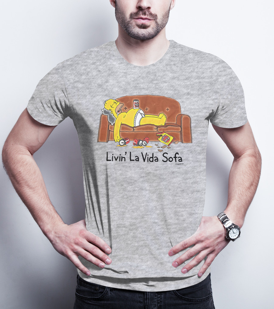 Livin La Vida Sofa Lazy Relaxation Snacks Couch Day T-Shirt