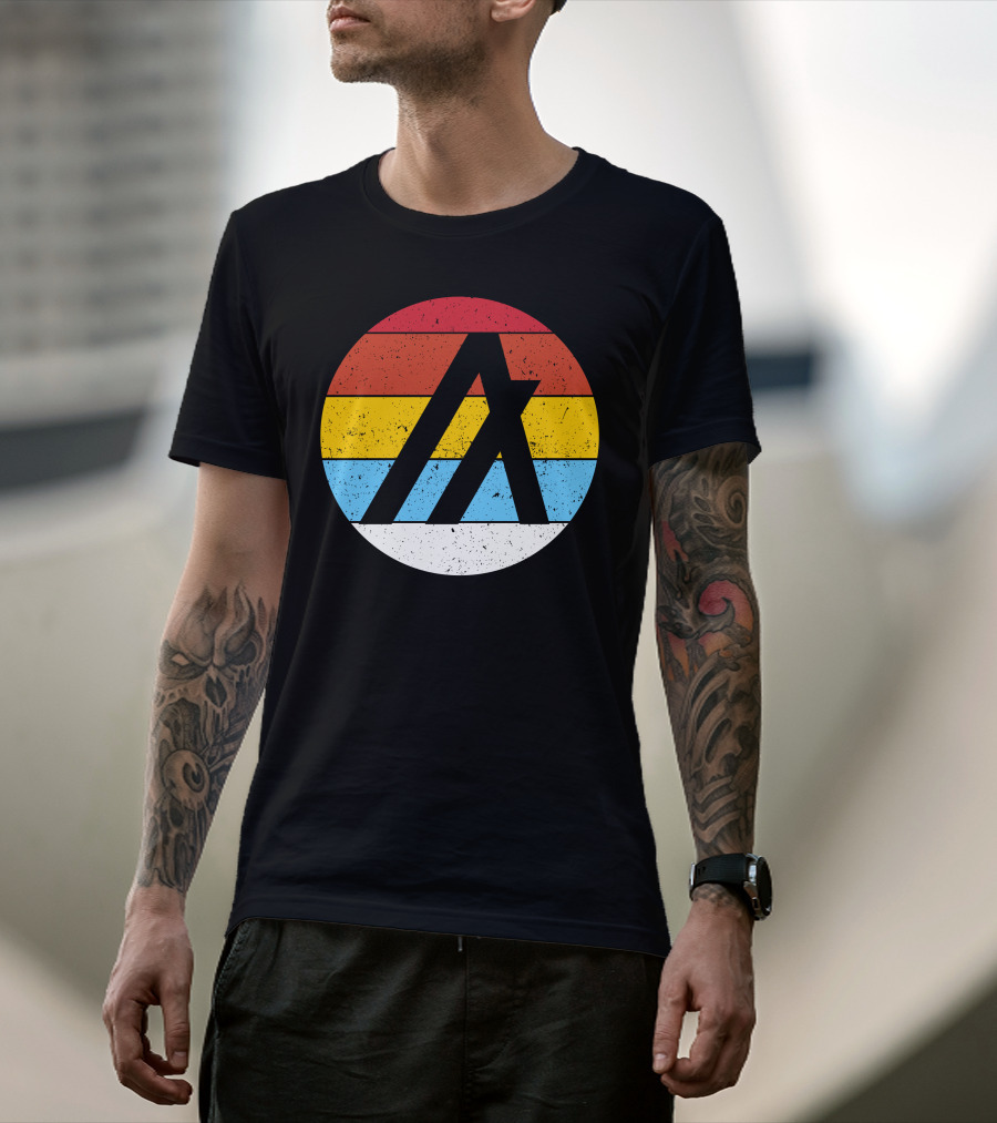 Algorand Crypto Retro Logo Striped Circle T-Shirt