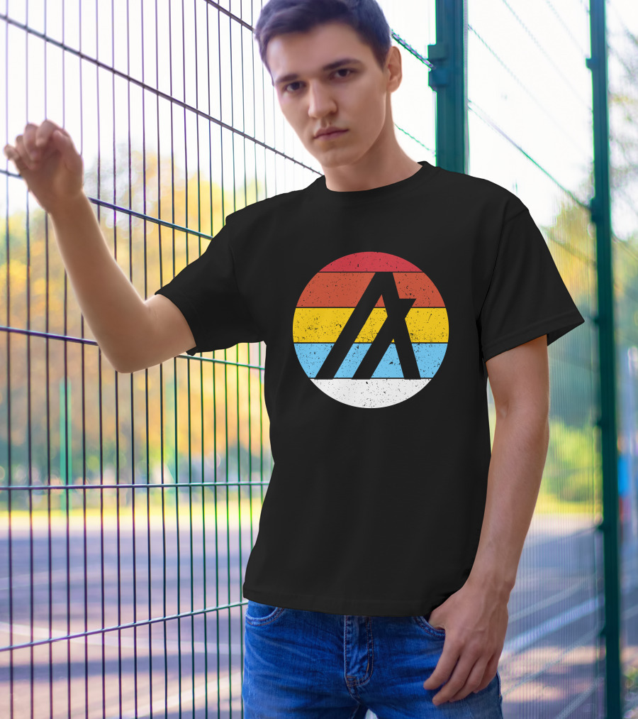 Algorand Crypto Retro Logo Striped Circle T-Shirt