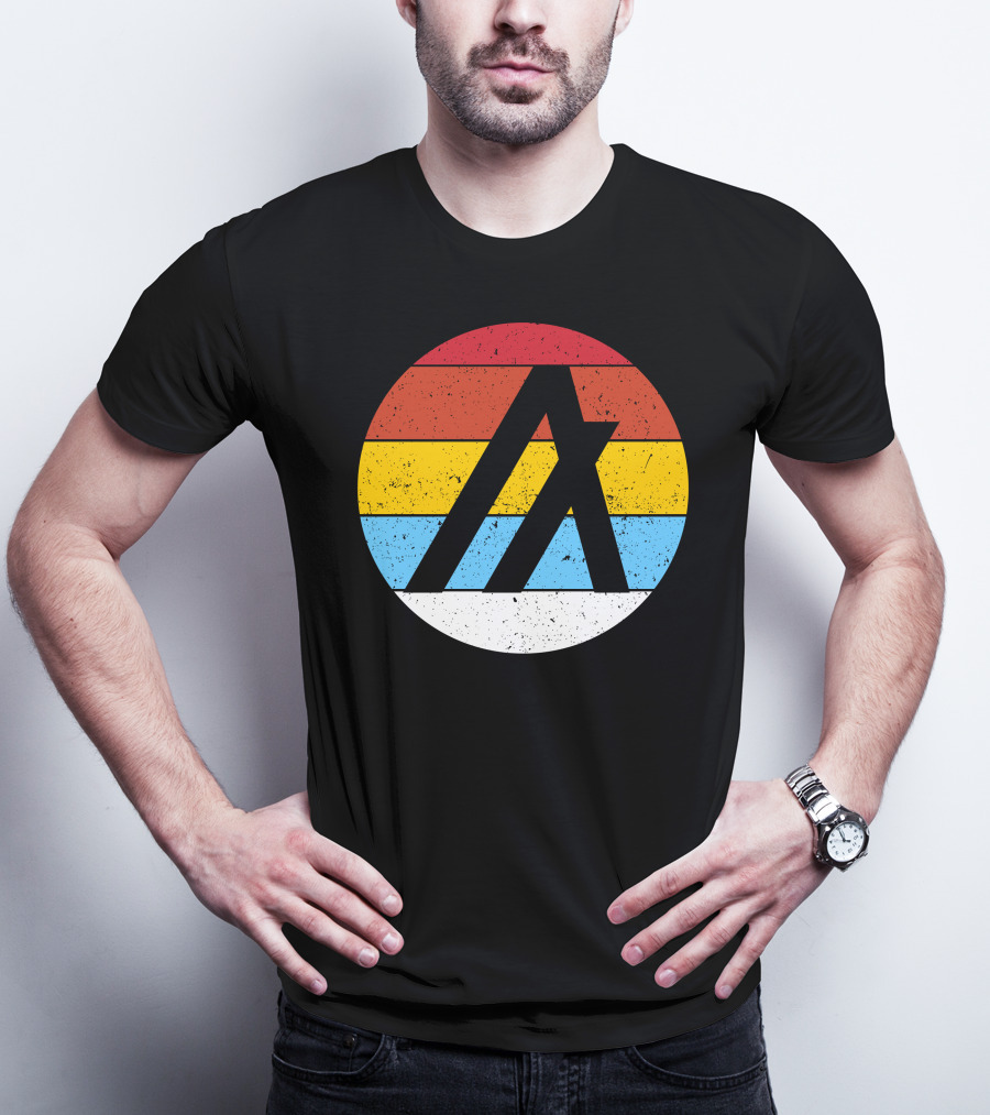 Algorand Crypto Retro Logo Striped Circle T-Shirt