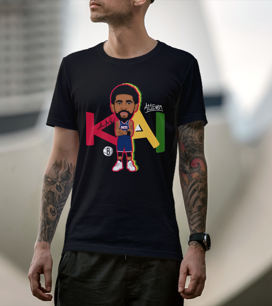 Kyrie Irving A11even Kai Brooklyn Nets Bold Color Character T-Shirt