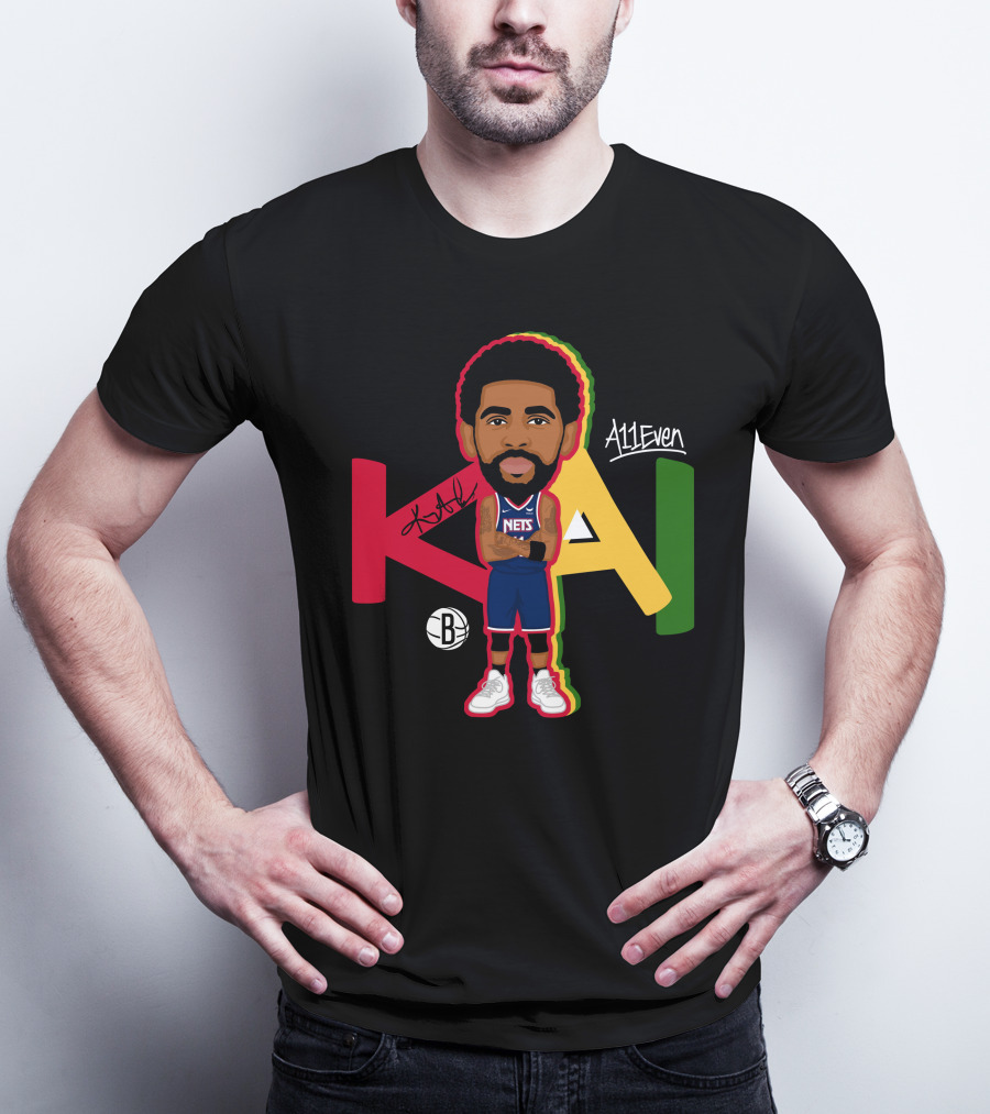 Kyrie Irving A11even Kai Brooklyn Nets Bold Color Character T-Shirt