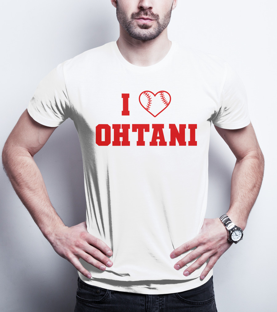 I Love Ohtani Baseball Heart T-Shirt