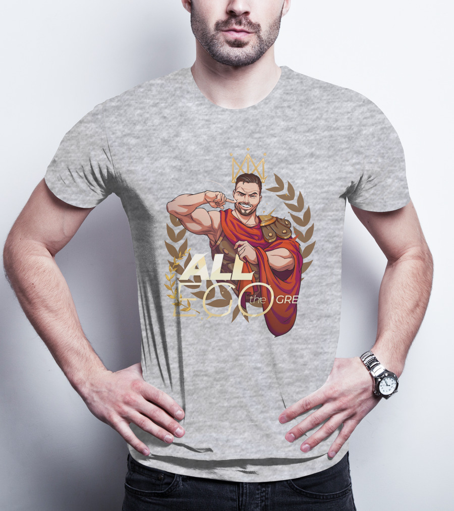 All Ego The Great Greek Warrior With Crown And Laurel Wreath T-Shirt