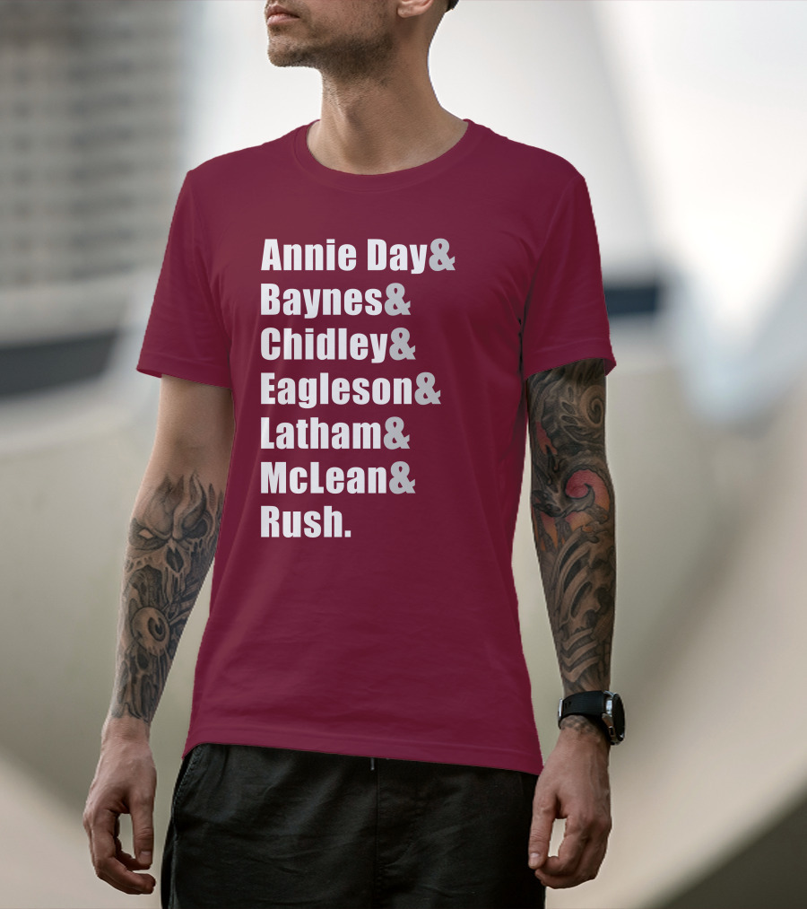 Annie Day Baynes Chidley Eagleson Latham McLean Rush Names List T-Shirt