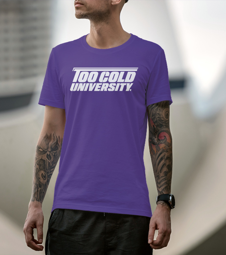 Too Cold University Vintage Style Retro Sports College T-Shirt