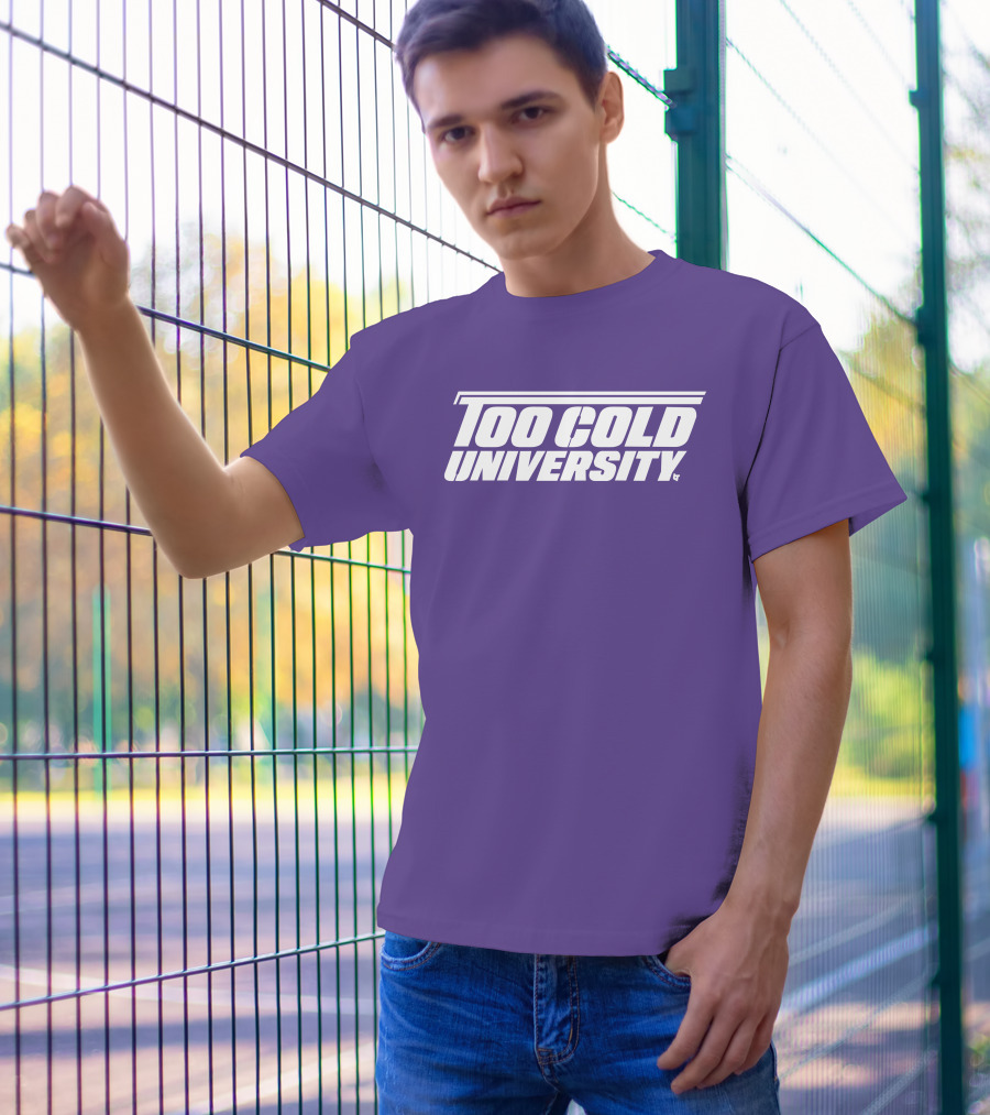 Too Cold University Vintage Style Retro Sports College T-Shirt
