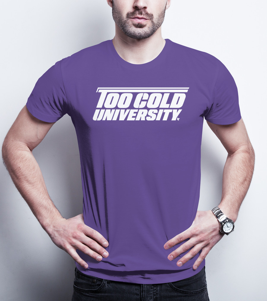 Too Cold University Vintage Style Retro Sports College T-Shirt