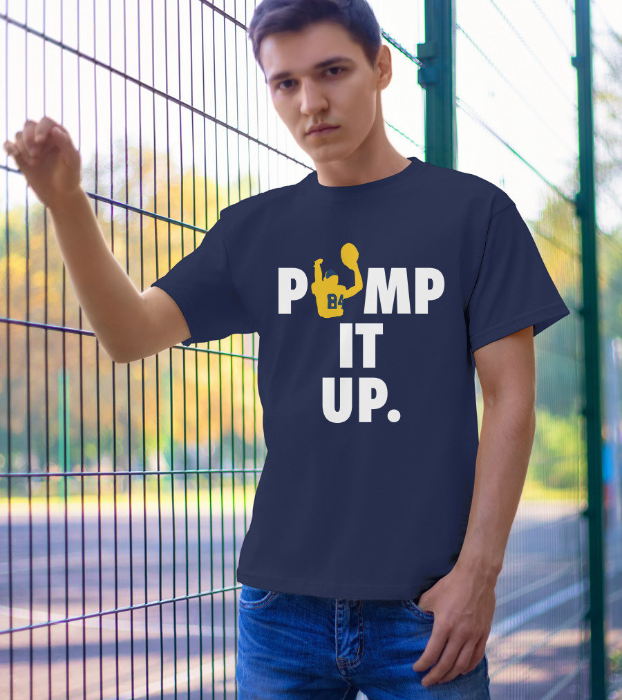 Bluebyninety Pump It Up Football Silhouette 84 T-Shirt