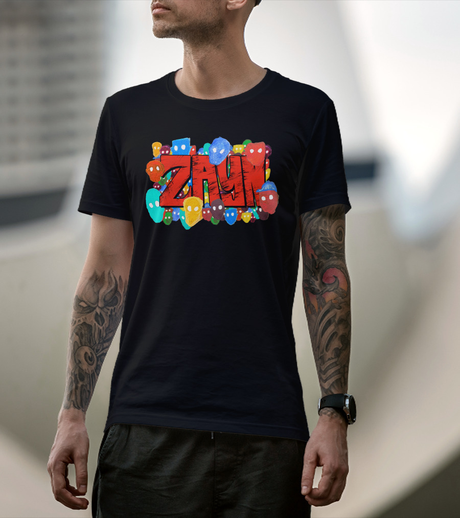 Zayn Colorful Faces Graphic Zayn Malik Store T-Shirt