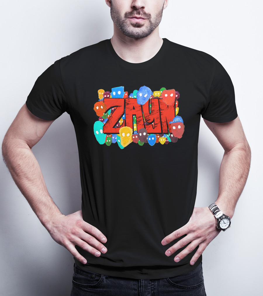 Zayn Colorful Faces Graphic Zayn Malik Store T-Shirt