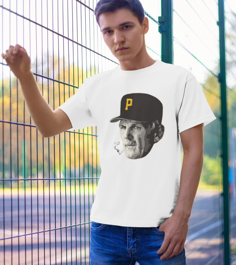 Jimmy Leyland Smoking Pittsburgh Baseball Hat With Cigarette T-Shirt