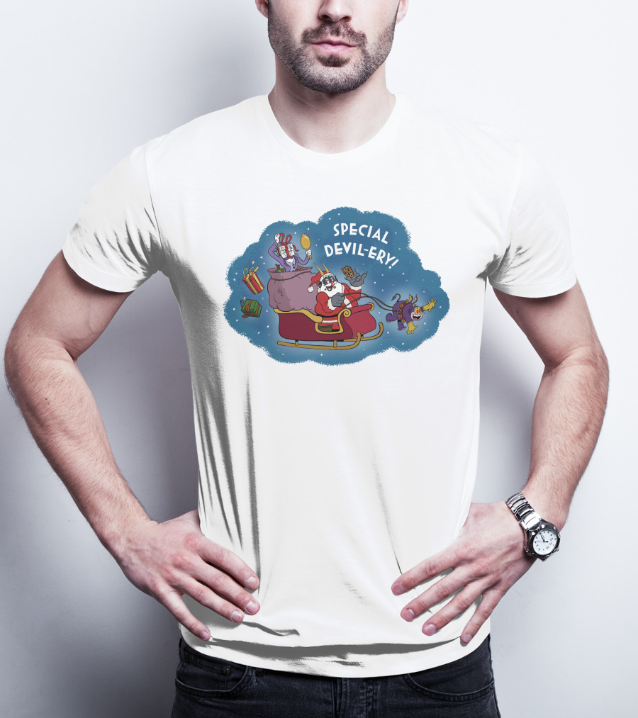 Special Devil-Ery Santa Sleigh With Gifts And Characters T-Shirt