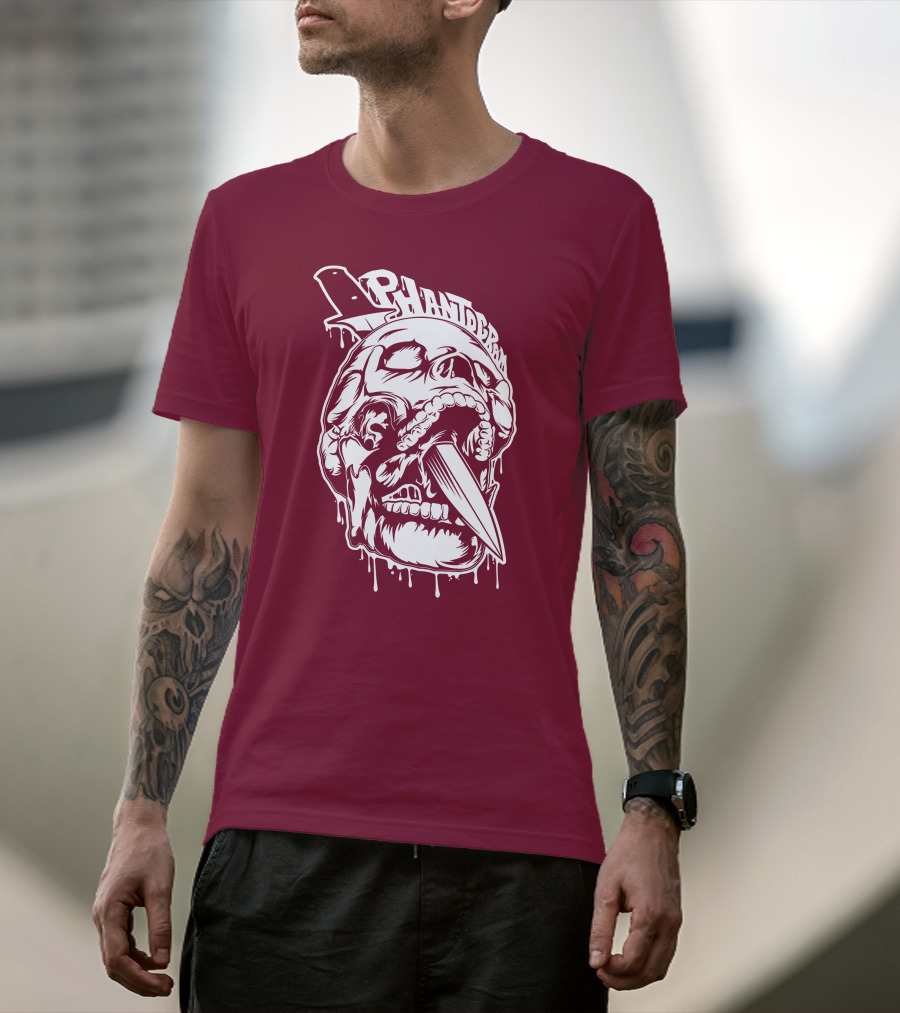 Phantogram Skull With Knife In Mouth T-Shirt