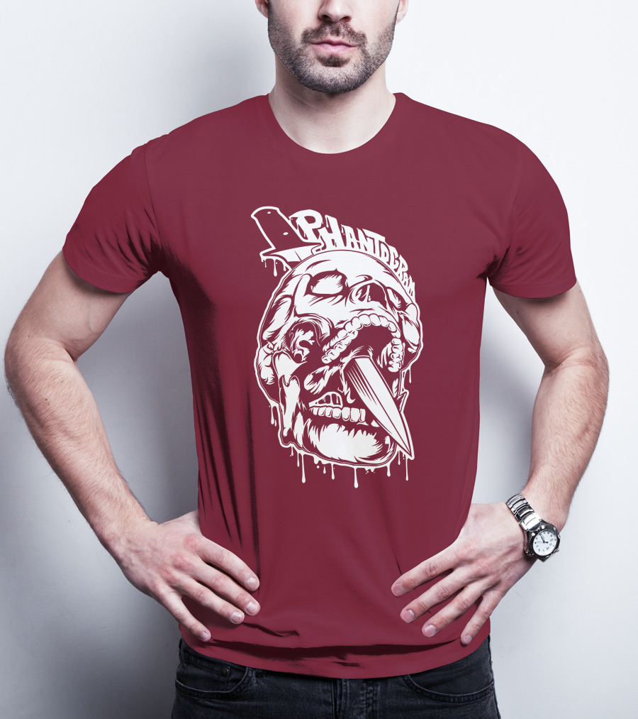 Phantogram Skull With Knife In Mouth T-Shirt