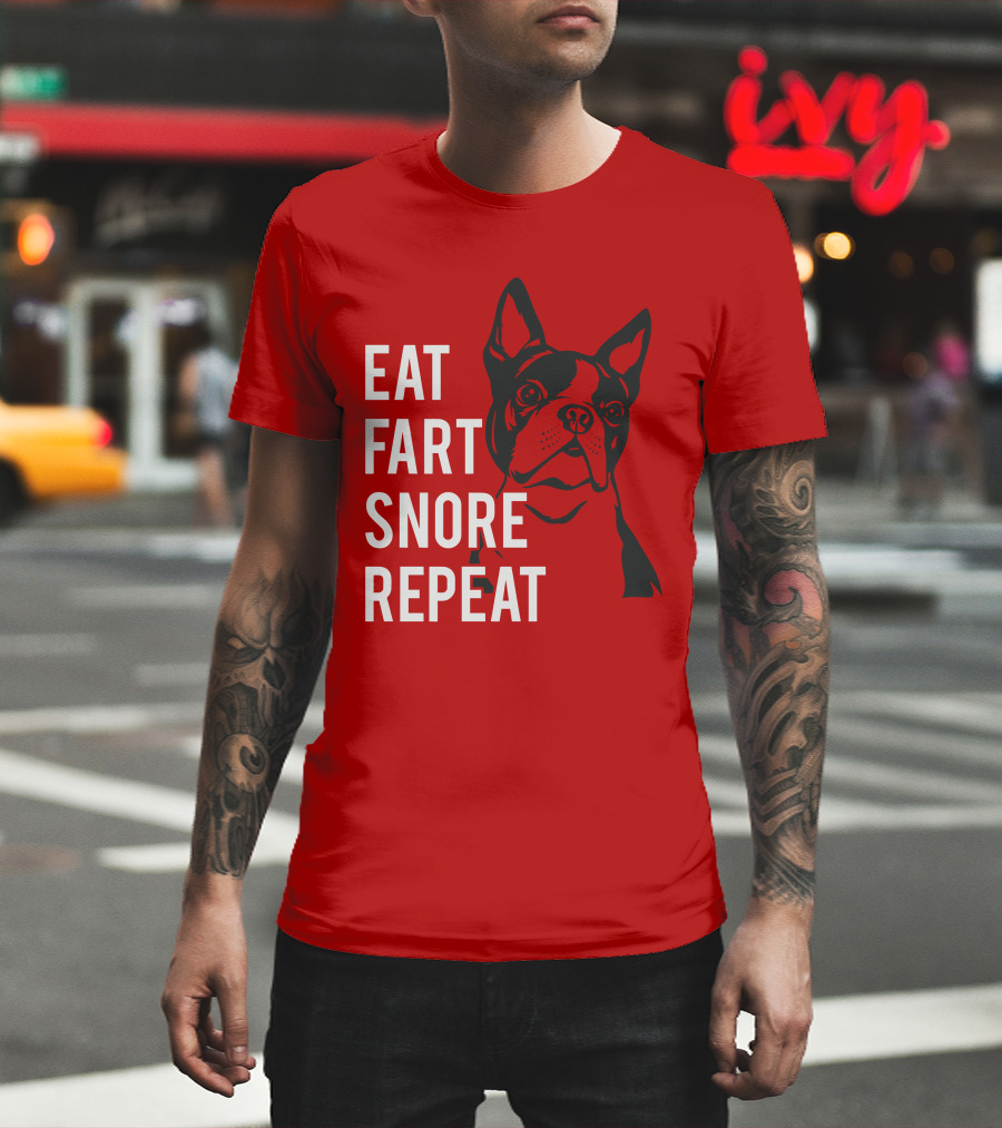 EAT FART SNORE REPEAT Bulldog T-Shirt