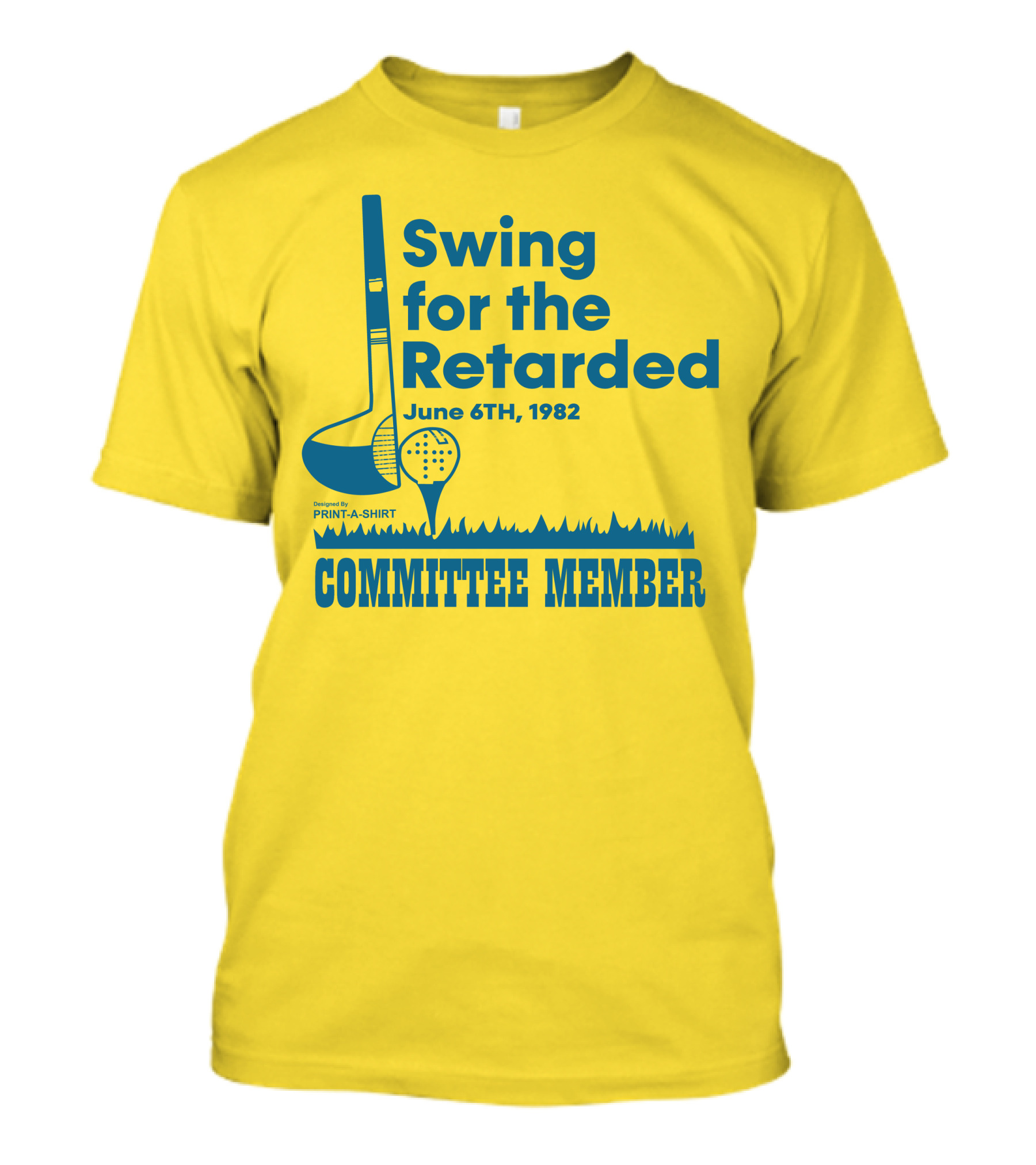 Swing For The Retarded June 6TH, 1982 Committee Member Golf Event T-Shirt