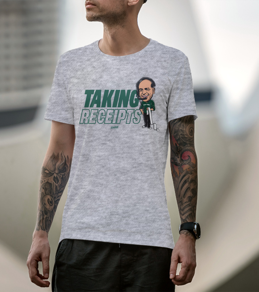 Taking Receipts New York Football Fans Sack Studios T-Shirt