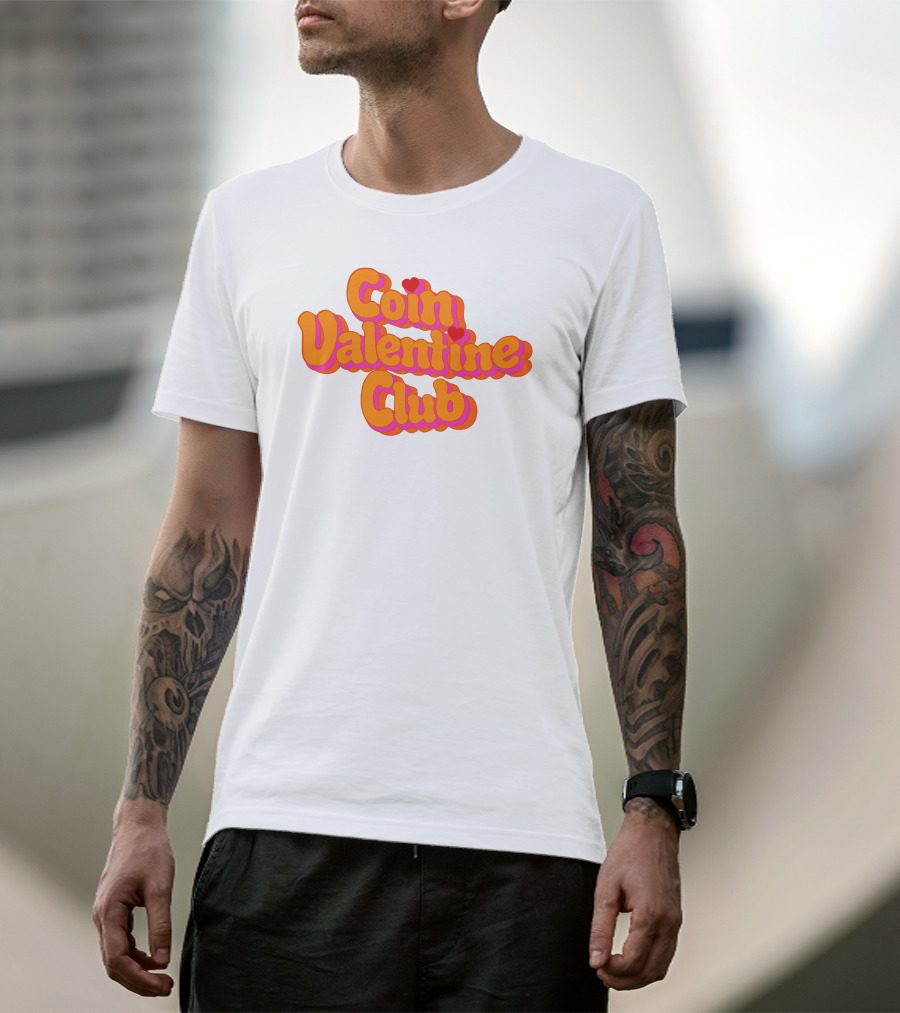 Coin Valentine Club Retro Style With Heart Accents T-Shirt