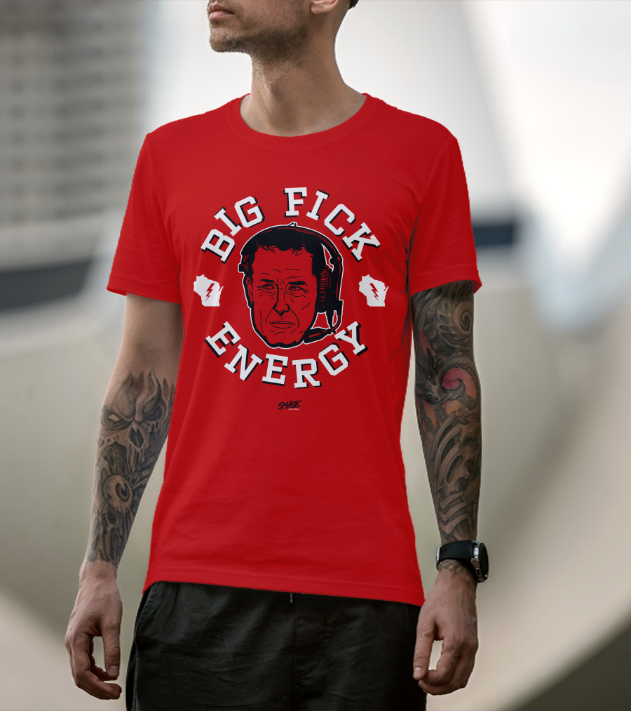 Big Fick Energy Smack Apparel Headset Illustration On Red T-Shirt