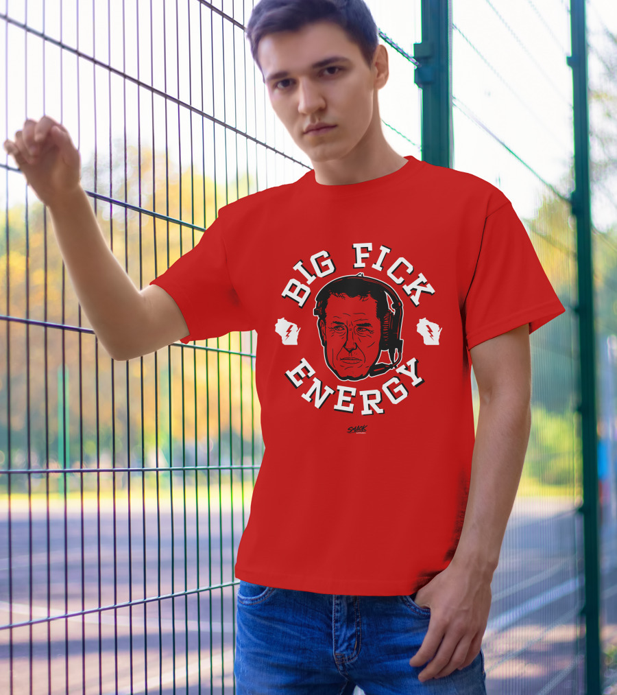 Big Fick Energy Smack Apparel Headset Illustration On Red T-Shirt