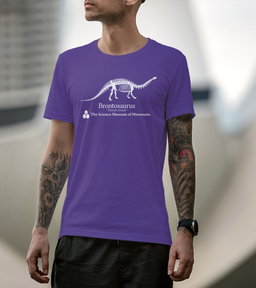 Brontosaurus Thunder Lizard Dinosaur Skeleton The Science Museum Of Minnesota T-Shirt