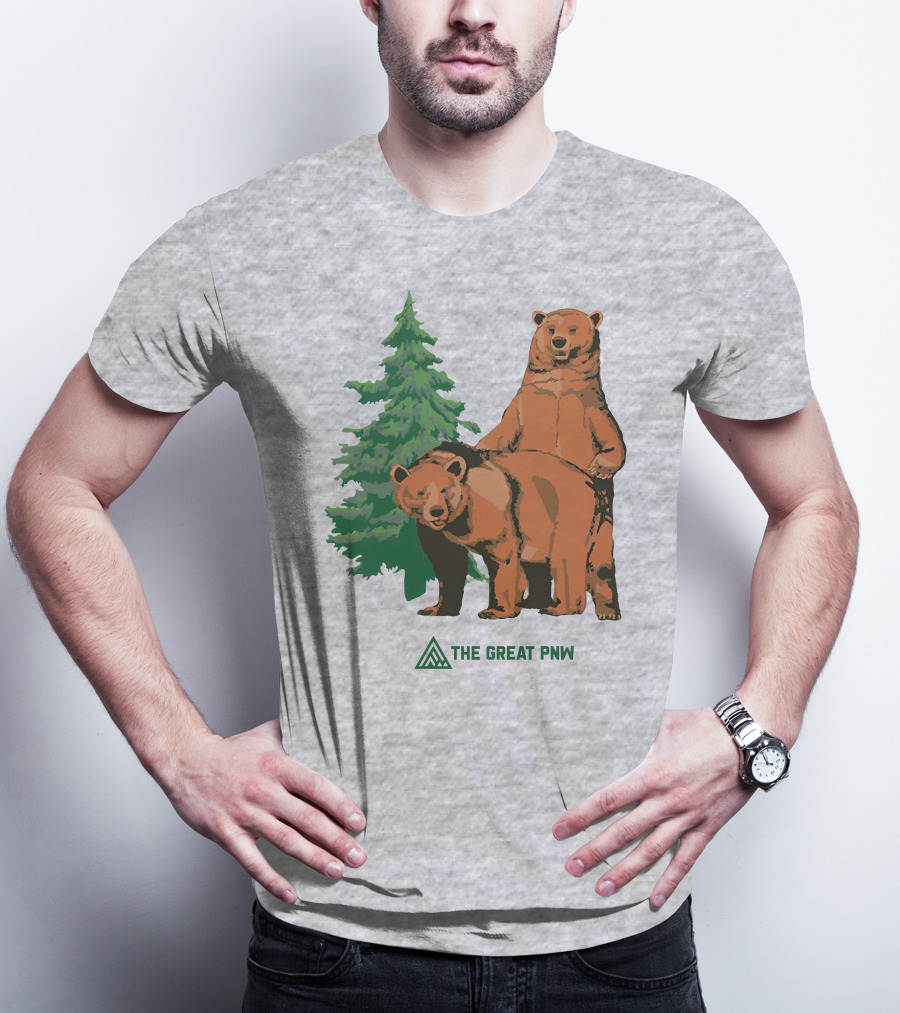 The Great PNW Bears And Pine Forest T-Shirt
