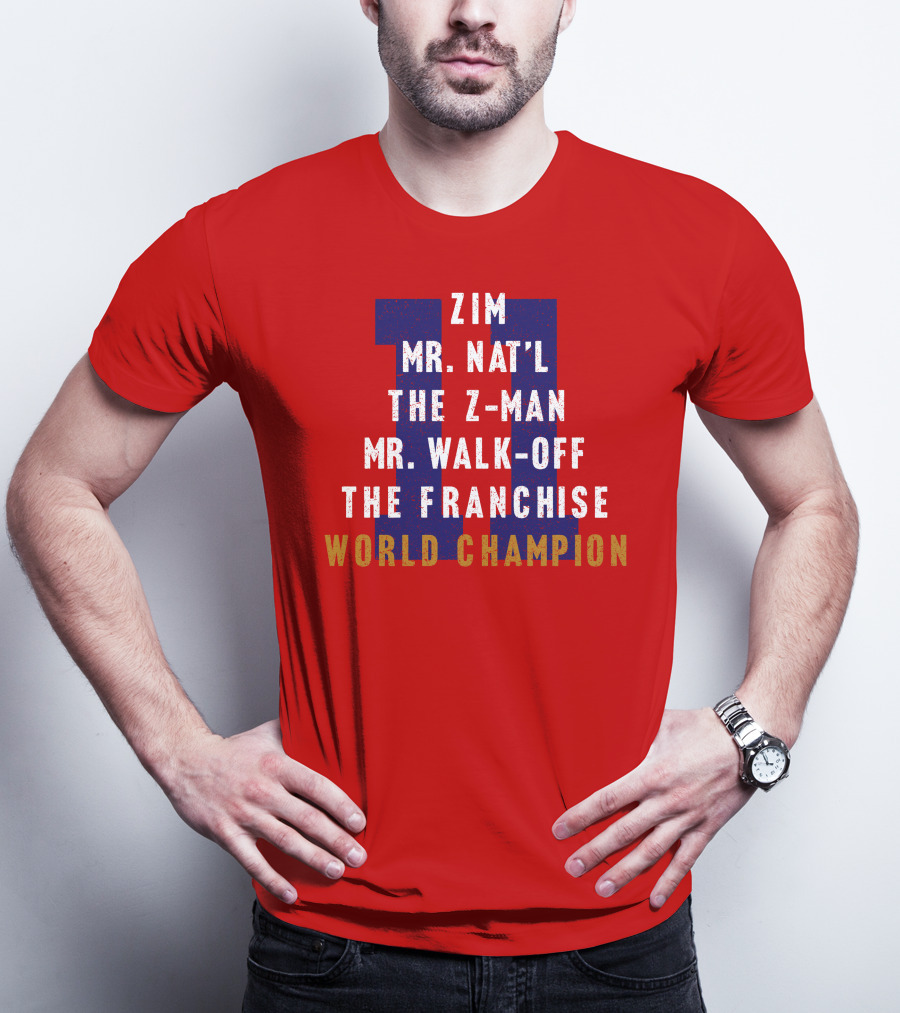 Zim Mr. Nat'l The Z-Man Mr. Walk-Off The Franchise World Champion T-Shirt