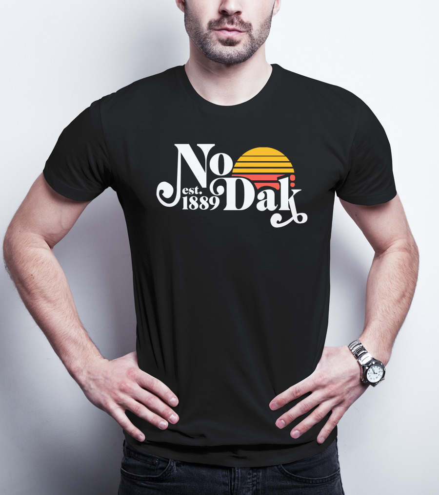 No Dak Est 1889 Retro Sunset T-Shirt