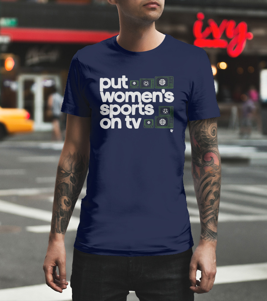 Put Women's Sports On TV Vintage Television T-Shirt