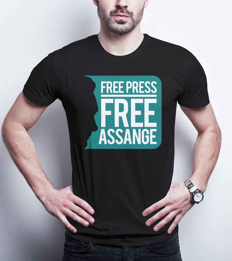 Free Press Free Assange Silhouette Campaign T-Shirt