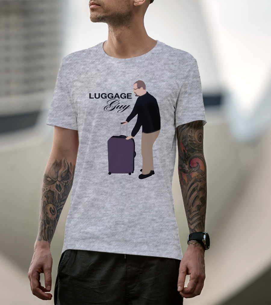 Luggage Guy Barstool Icon With Rolling Suitcase T-Shirt