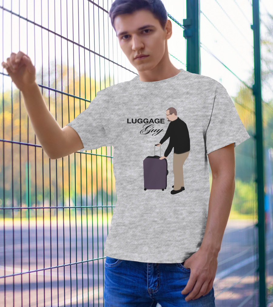 Luggage Guy Barstool Icon With Rolling Suitcase T-Shirt