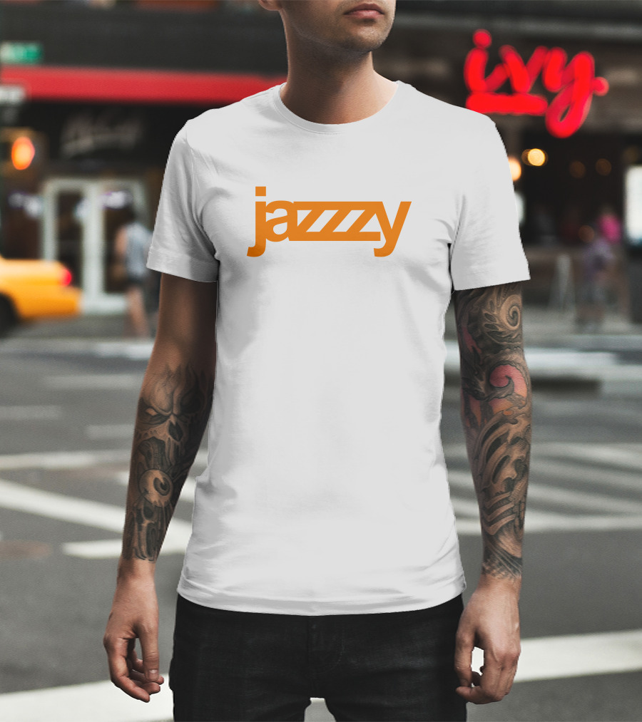Tisakorean Jazzzy Bold Orange Text T-Shirt