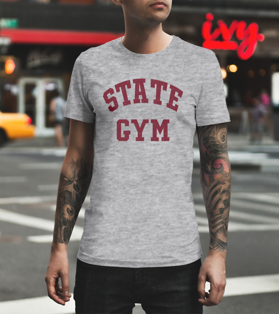 State Gym Vintage Athletic Typography T-Shirt