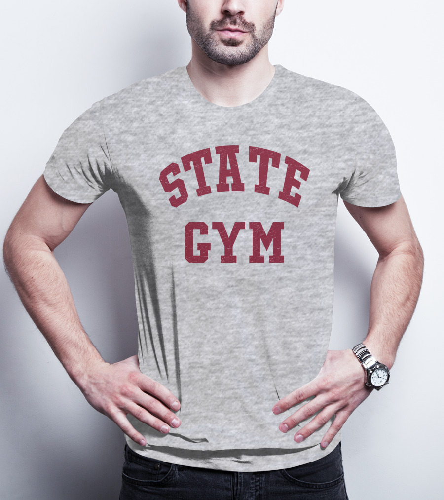 State Gym Vintage Athletic Typography T-Shirt