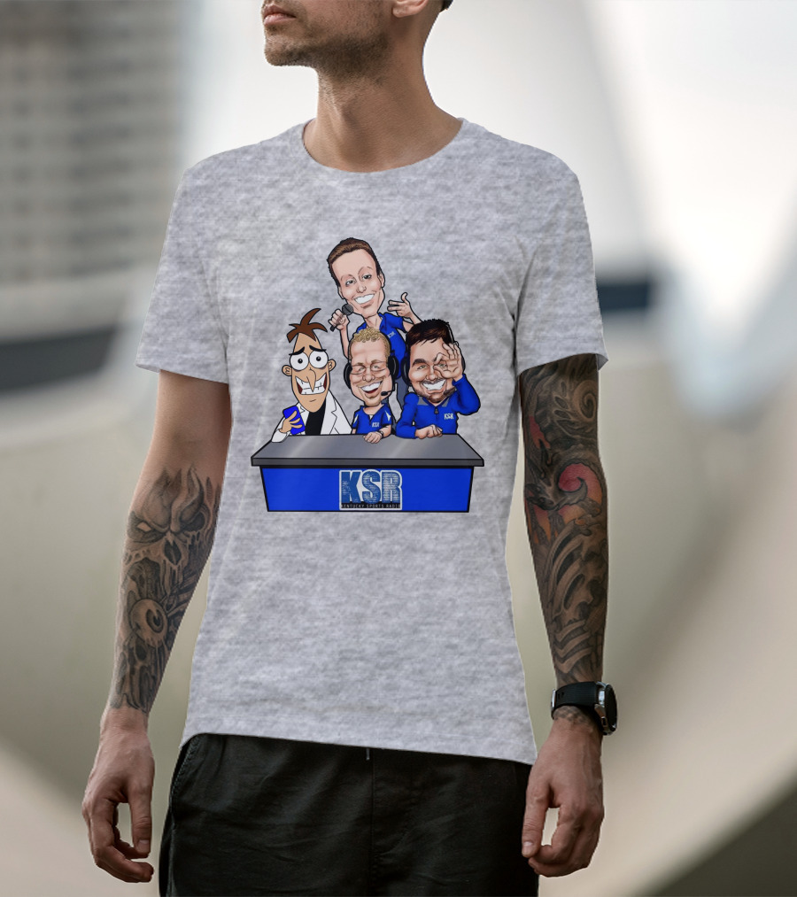 BigBlueAndrew Kentucky Sports Radio KSR Cartoon Panel T-Shirt
