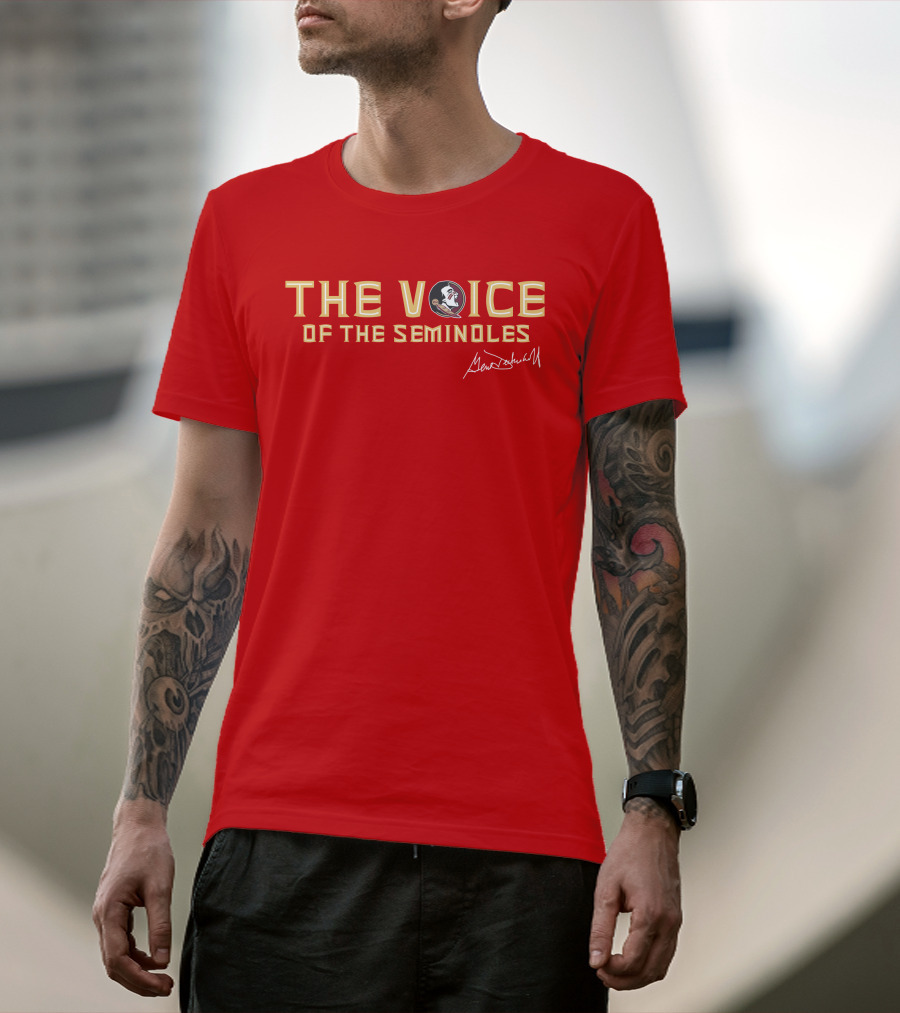 The Voice Of The Seminoles Gene Deckerhoff Signature With Florida State Seminoles T-Shirt