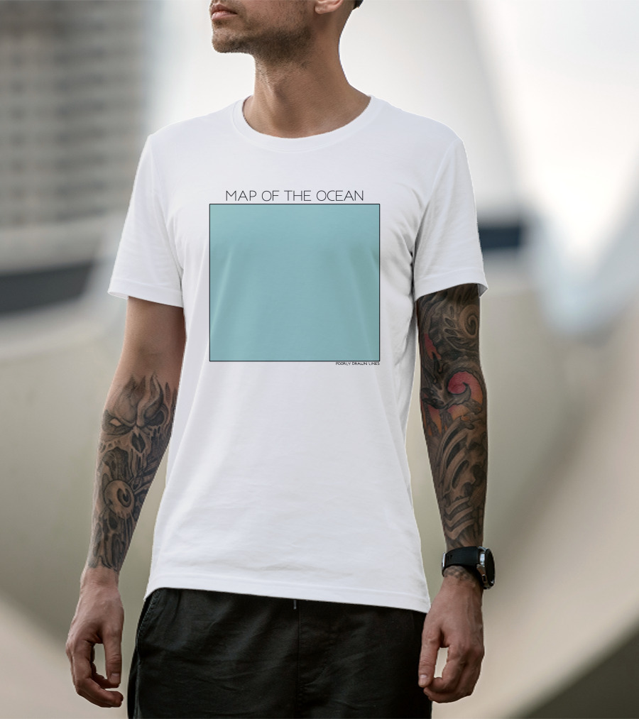 Pdlcomics Map Of The Ocean Poorly Drawn Lines Ocean Square T-Shirt
