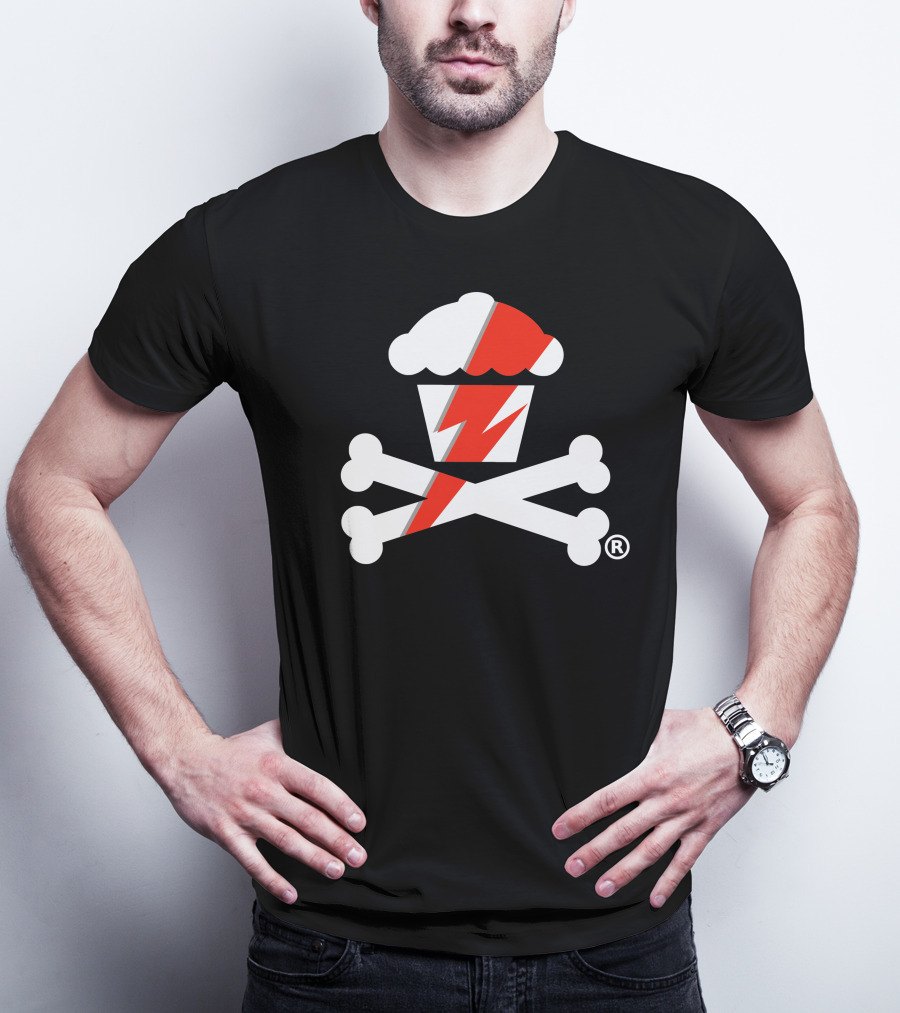 James Gunn Cupcake Crossbones Logo With Lightning Bolt T-Shirt