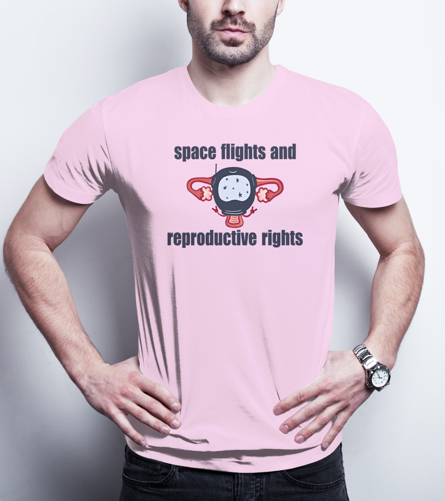 Space Flights And Reproductive Rights Emily Calandrelli Wearing Space Light T-Shirt