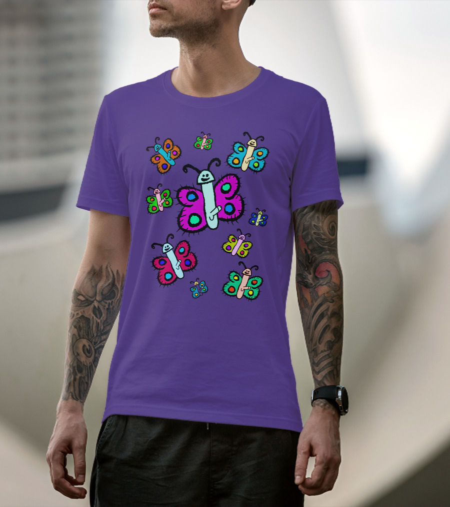 Teen Hearts Merch Wienerflys Colorful Butterfly Characters T-Shirt