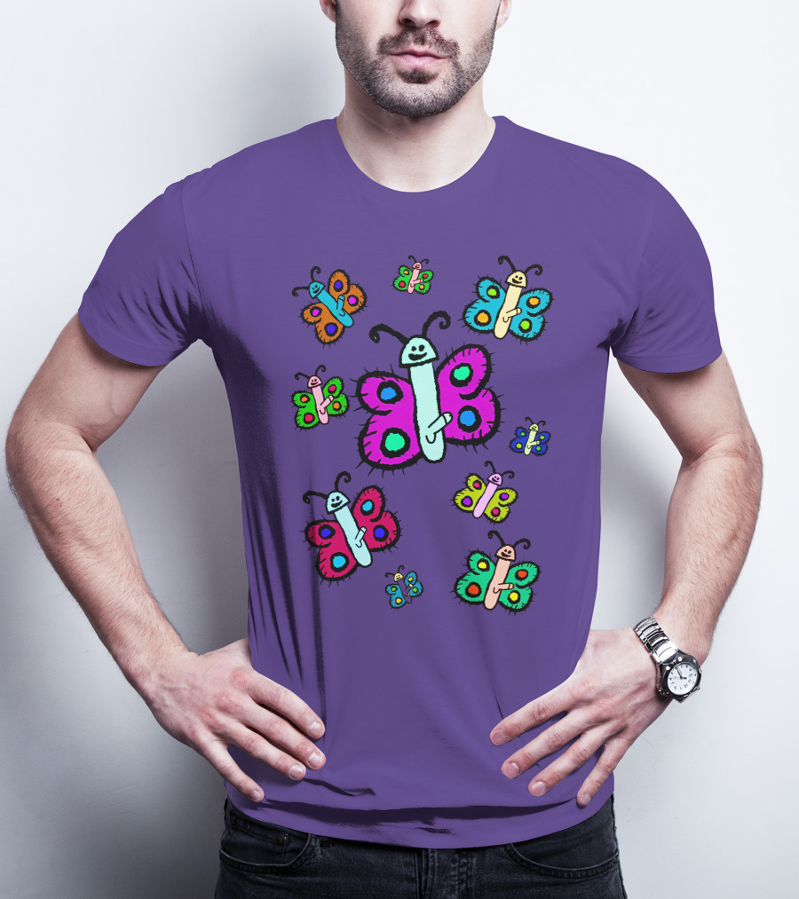 Teen Hearts Merch Wienerflys Colorful Butterfly Characters T-Shirt