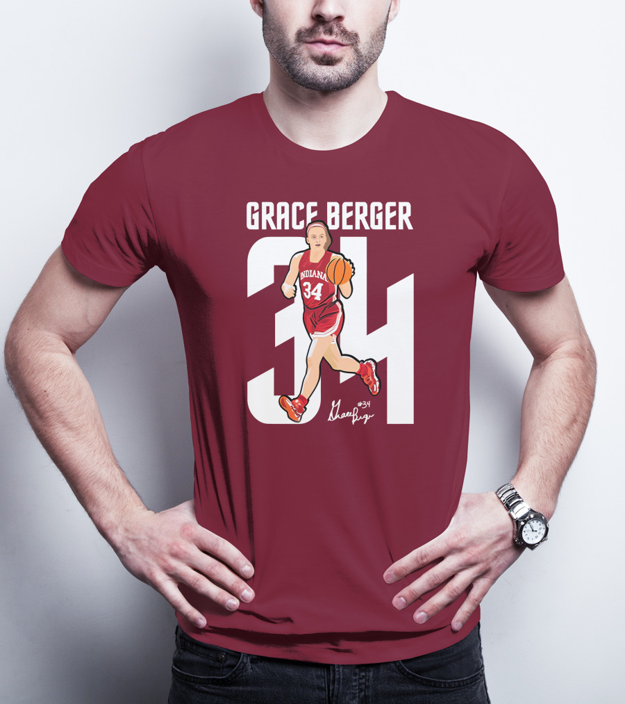 Grace Berger Indiana Basketball 34 Signature Player T-Shirt