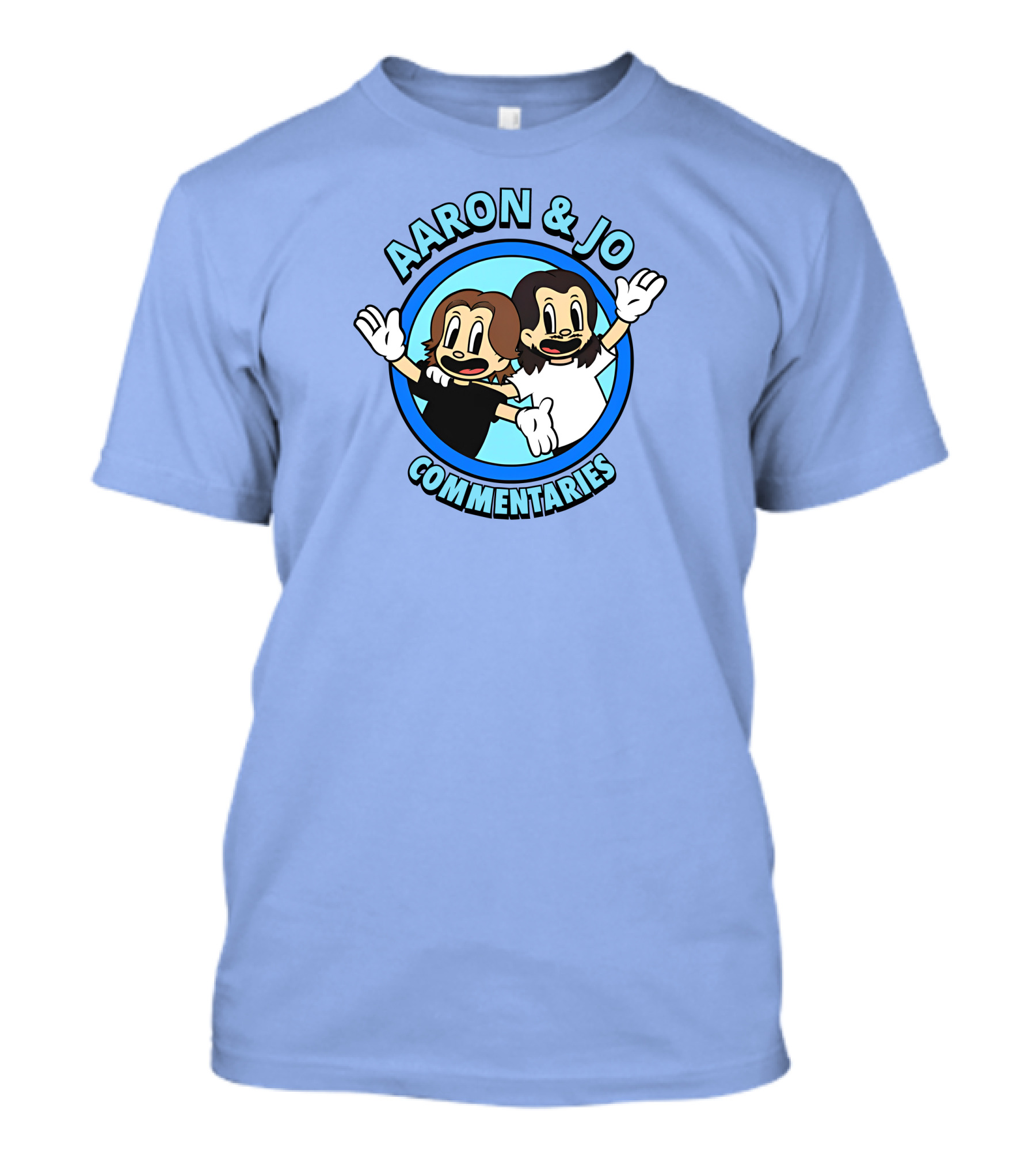 Crowdmade Aaron And Jo Commentaries Cartoon Style Blue Circle T-Shirt